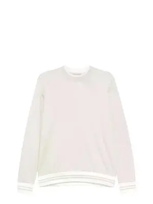 Eleventy Striped-trim Sweatshirt - Neutrals