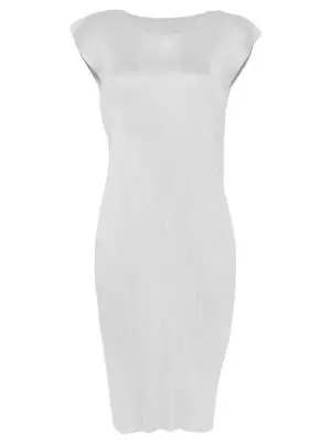 Issey Miyake Pleated Midi Dress - White