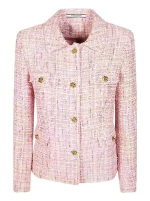 Tagliatore India Collared Tweed Jacket - Pink