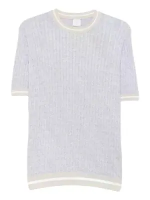 Eleventy Round-neck Ribbed T-shirt - Grey
