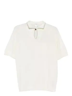 Eleventy Contrasting-trim Polo Shirt - Neutrals