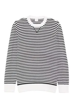 Eleventy Striped Round Neck Sweater - Black