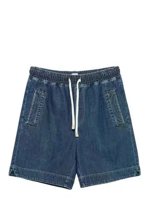 Eleventy Denim Drawstring Shorts - Blue