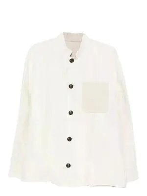 Eleventy Buttoned Patch-pocket Overshirt - Neutrals