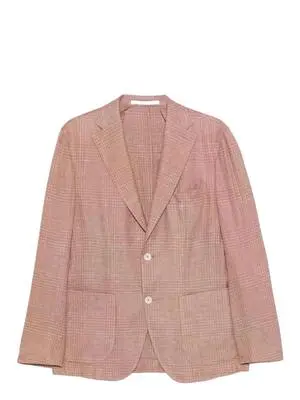 Eleventy Single-breasted Check Blazer - Pink