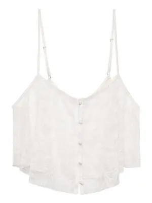 FLEUR DU MAL Jasmine Lace Flutter Cami - Ivory