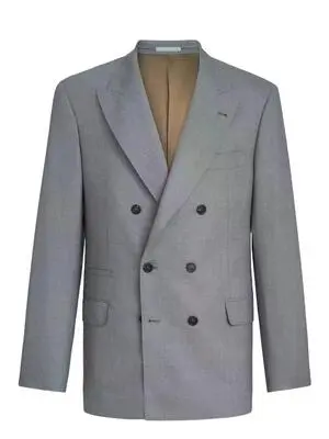 Brunello Cucinelli Virgin-wool And Silk Lightweight Hopsack One-and-a-half Breasted Blazer - Grey