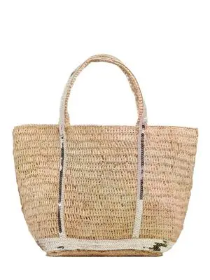 Vanessa Bruno Sequin-embellished Raffia Tote Bag - Gold