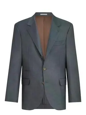 Brunello Cucinelli Super 150s Virgin-wool Four Season Batavia Twill Blazer - Grey