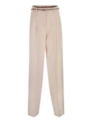 Max Mara Pleated Belted Trousers - Neutrals