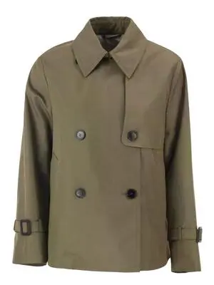 Max Mara Double-breasted Gabardine Trench Coat - Green