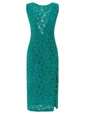 Pinko Lace Side-slit Dress - Green