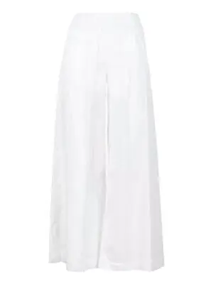 VIA MASINI 80 Elastic-waistband Wide Leg Trousers - White