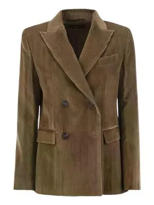 Max Mara Peaked Lapels Velvet Blazer - Brown