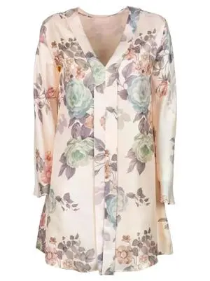 Marella Floral-print Mini Dress - Neutrals