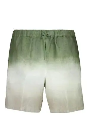 120% Lino Ombré Bermuda Shorts - Green