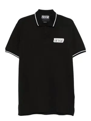Versace Logo-detail Polo Shirt - Black