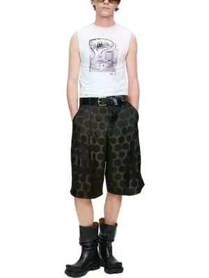 CHARLES JEFFREY Polka-dot Tailored Shorts - Brown