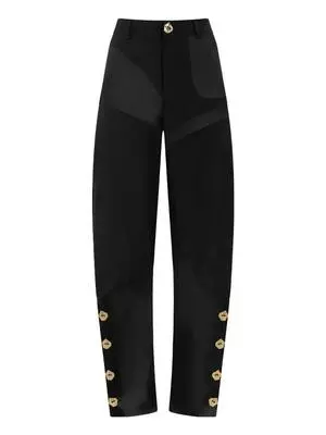 VIOLANTE NESSI The Brancusi Panelled Split Trousers - Black