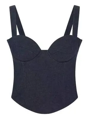 VIOLANTE NESSI Vermeer Shaped Cup Bustier Top - Blue