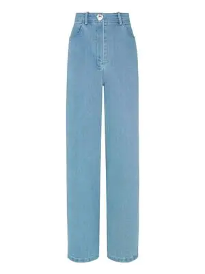 VIOLANTE NESSI Lily Hexagonal Pocket Straight-leg Jeans - Blue