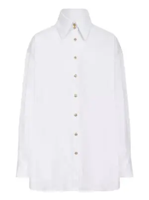 VIOLANTE NESSI Geometric-button Oversized Shirt - White