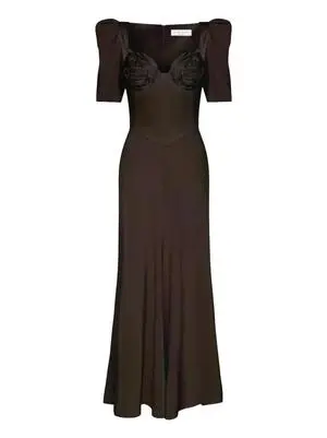 VIOLANTE NESSI Sweetheart-neckline Maxi Dress - Brown