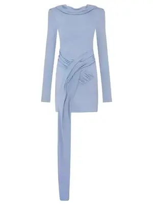 VIOLANTE NESSI Aligheri Draping Crossover Mini Dress - Blue