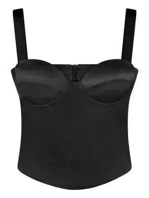 VIOLANTE NESSI Vermeer Bustier Crop Top - Black