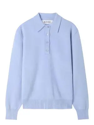 RÓHE Polo-collar Knitted Sweater - Blue