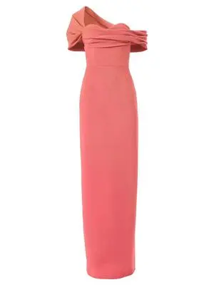 Carolina Herrera Draped Off-shoulder Column Gown - Pink