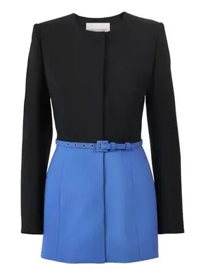 Carolina Herrera Belted Bi-stretch Wool Jacket - Black