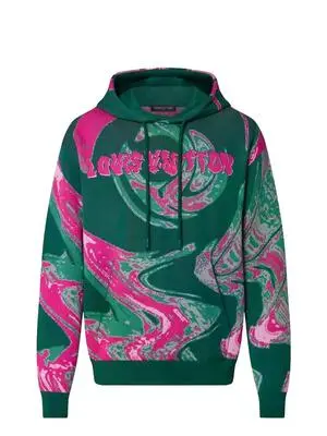 LOUIS VUITTON Graphic-print Cotton Hoodie - Green