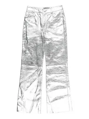 Maje Flared Metallic Pants - Silver