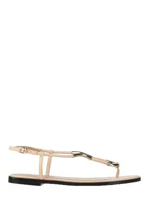SERGIO ROSSI Slingback Thong Sandals - Beige