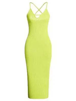 Iceberg Midi Ribbed-knit Bodycon Dress - Green