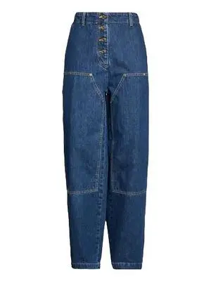 Sandro Cotton Denim Baggy Jeans - Blue