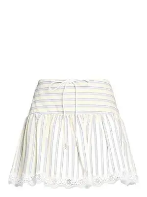 Sandro Striped Skort With Lace Trims - White