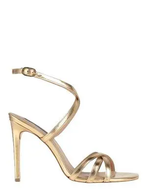 Patrizia Pepe Leather Stiletto Sandals - Gold