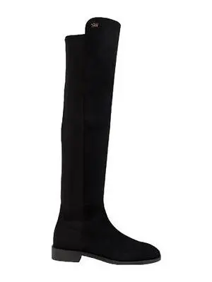 STUART WEITZMAN Suede And Scuba Boots - Black