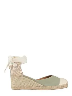 CastaÑer Espadrilles With Ties At Ankle - Sage Green