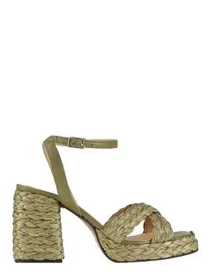 CastaÑer Buckled Woven Sandals - Green