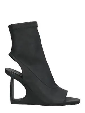 VIC MATIE Leather Open-toe Ankle Boots - Black