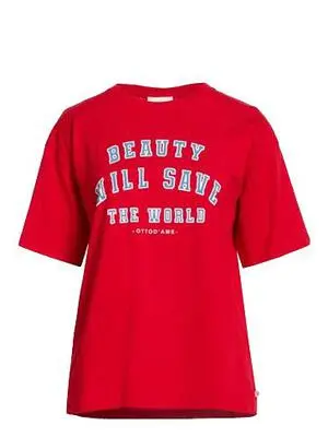 OTTOD'AME Printed Cotton T-shirt - Red