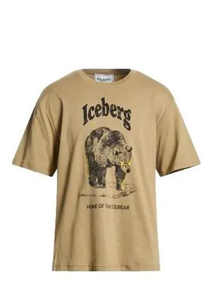 Iceberg T-shirt Jersey Man T-shirt White Size S Cotton Khaki