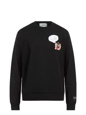 Iceberg Cotton Terry Sweatshirt With Appliqués - Black