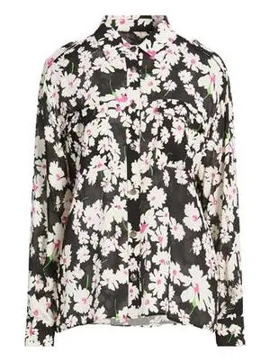MSGM Floral Print Viscose Shirt - Black