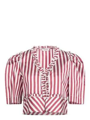 Sandro Striped Satin Shirt - Red