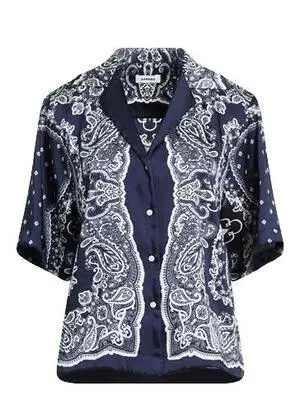 Sandro Paisley-print Satin Shirt - Navy