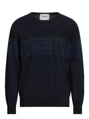 Iceberg Cotton Two-tone Logo Sweater - Blue